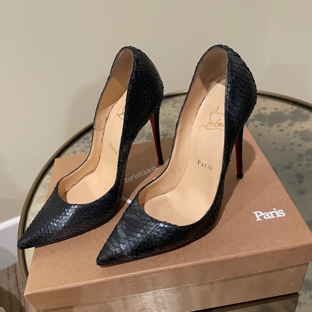 Christian Louboutin So Kate 120 Watersnake Pump - Gem